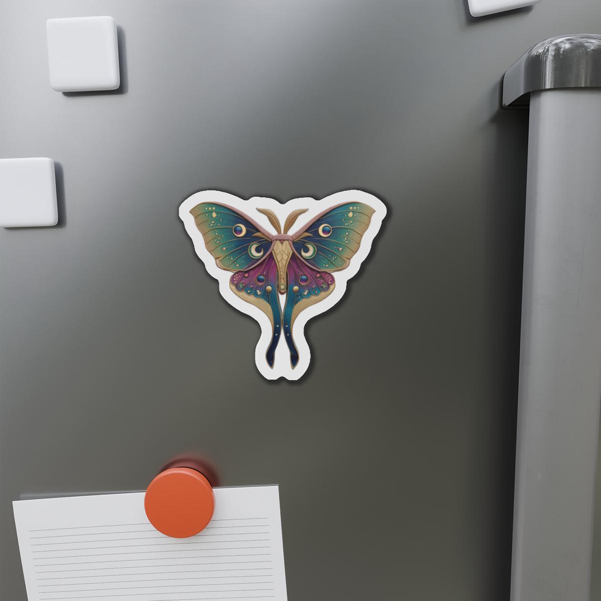 Luna Moth Magnet: Crescent Moon Die-cut, Nature-inspired Decor - Etsy