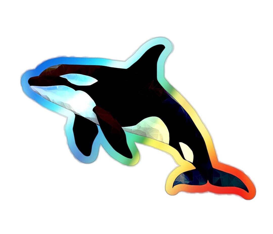 Orca Holographic Vinyl Sticker | Killer Whale Stickers | Eco Friendly ...