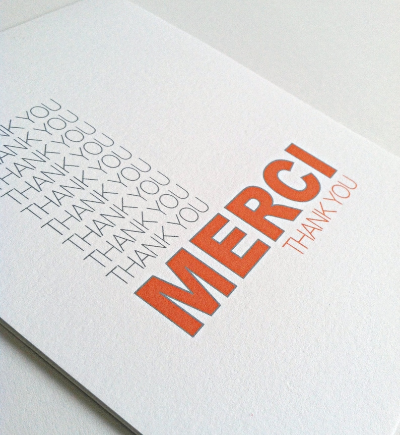 Thank You Merci Boxed Note Cards - Etsy