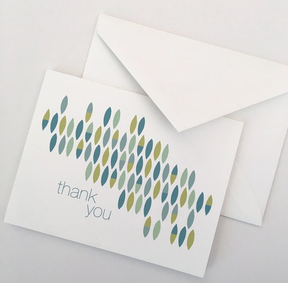 Mid Century Modern Graphic Thank You Boxed Cards Stationary | Etsy