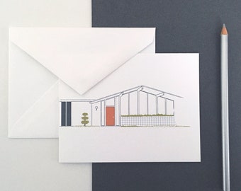 Mid Century Modern Eichler Architecture Boxed Note Cards | Etsy