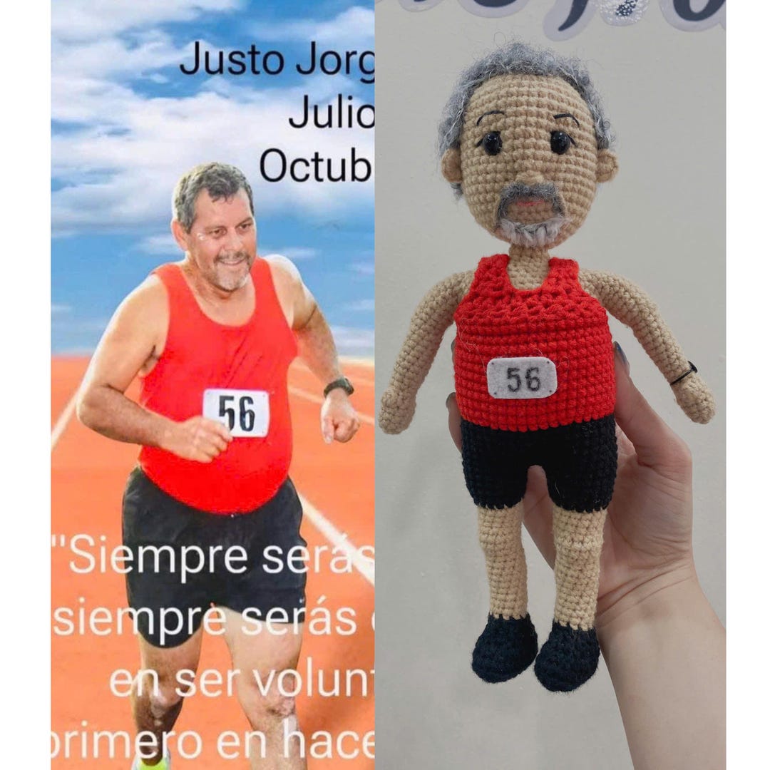 Custom Crochet Doll, Memorial Doll Gift, Custom Plush Doll, Father Day ...