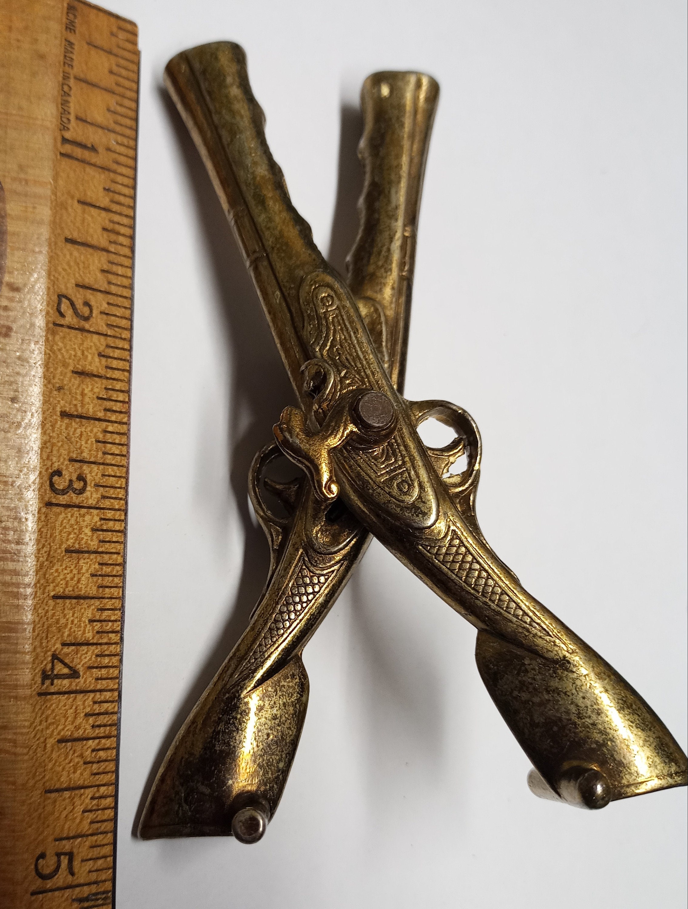 Vintage Brass Crossed Rifles - Etsy