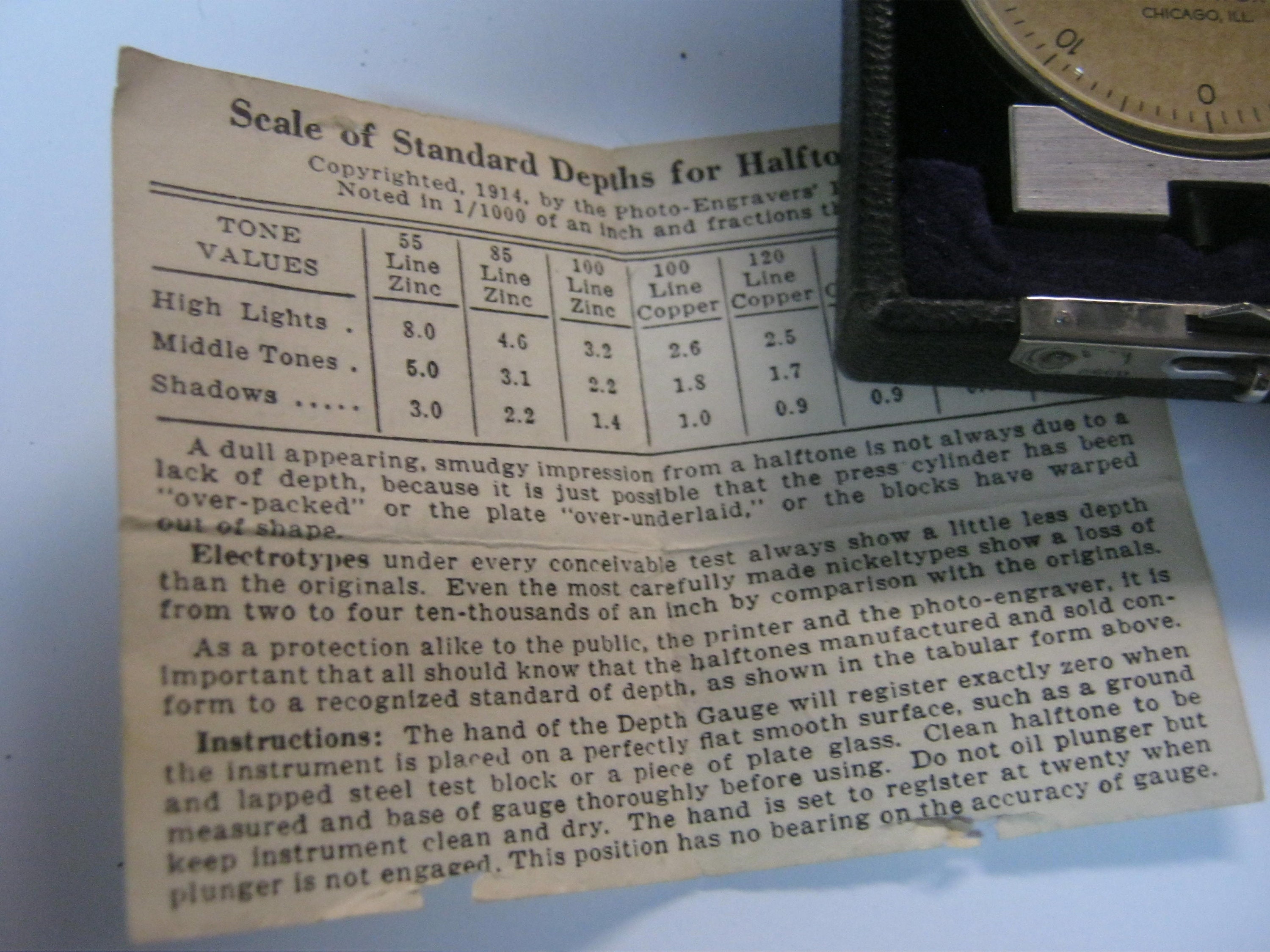 Vintage Geneva Depth Gauge Chicago Dial Indicator Co. - Etsy