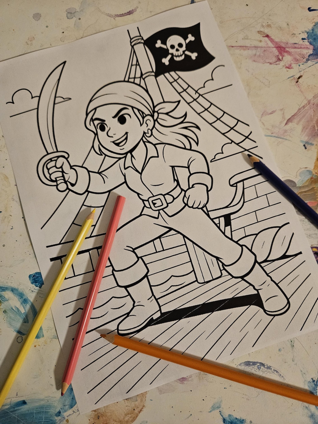 Pirate Coloring Page - Digital Download I Coloring Page to Print I ...