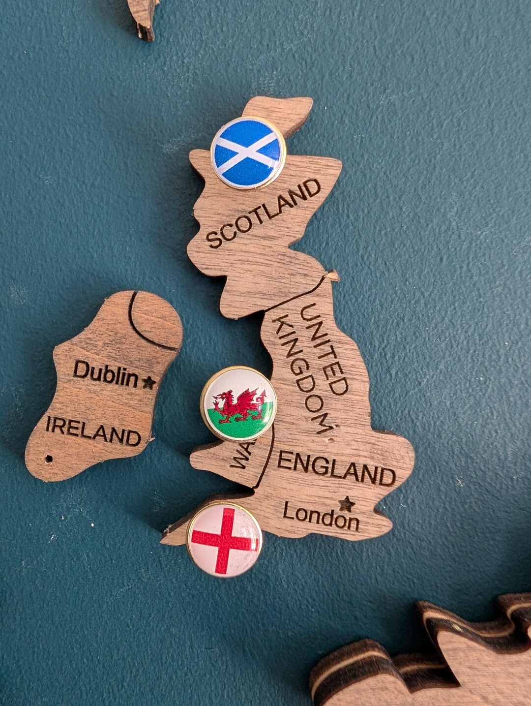 Flags Push Pin for Wooden World Map UK - United Kingdom Map Pin - GB ...