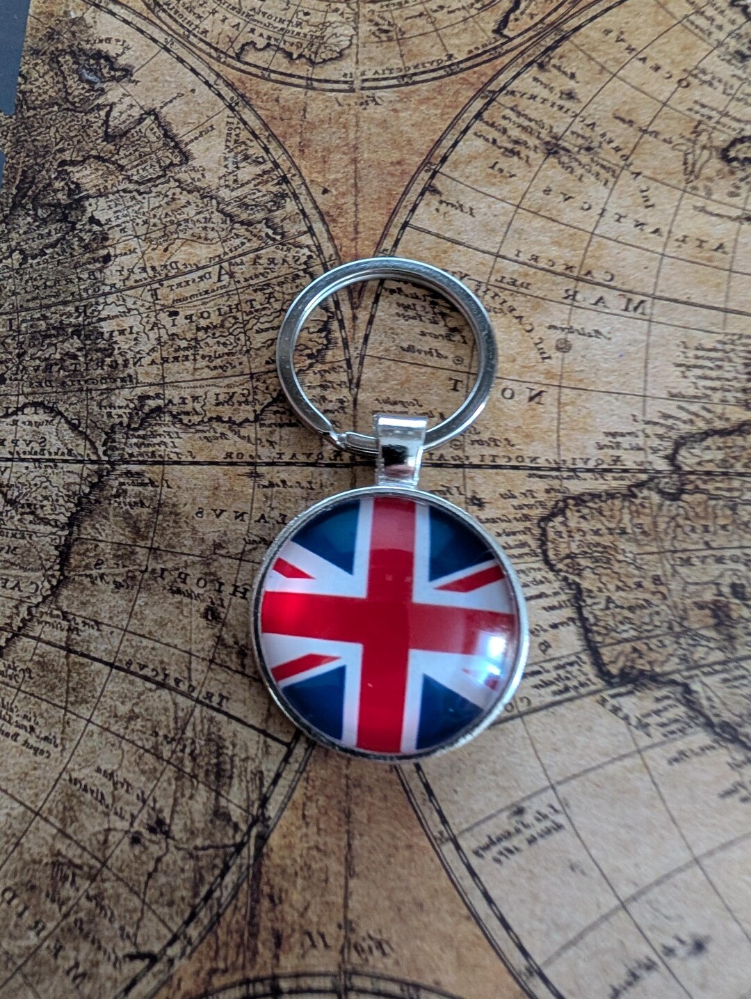 Union Jack Flag Keyring - 30mm Glass Finish - British Keychain - Etsy