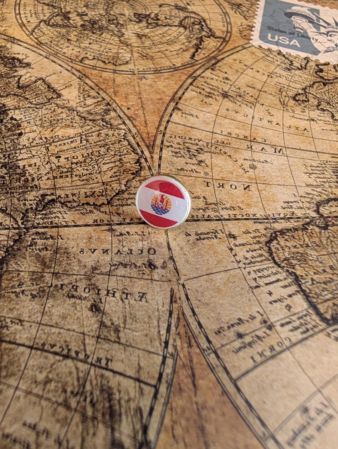 French Polynesia Flag Map Pin - Travel Tracker - Corkboard Pin - Enjoy ...
