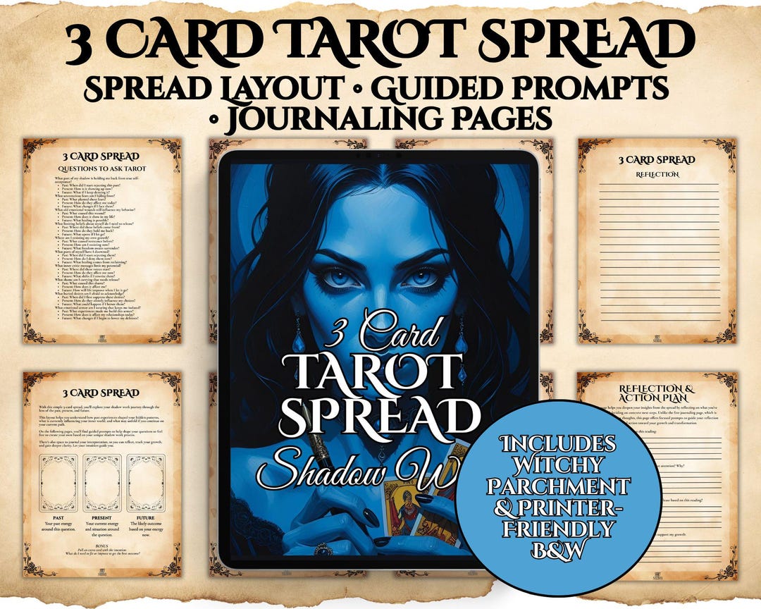 Shadow Work Tarot Spread: Witchy Grimoire Journal & Prompts (printable ...