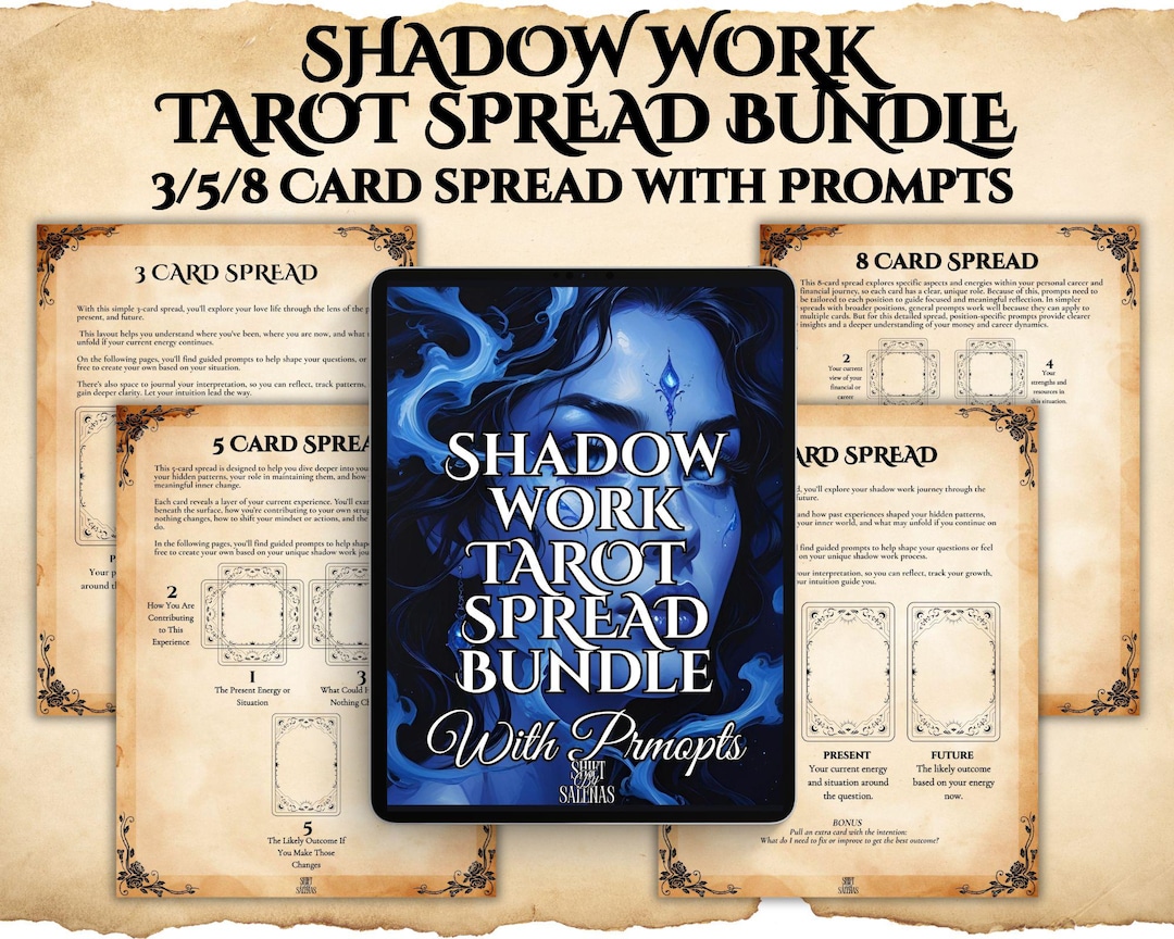 Shadow Work Tarot Spread Bundle: Printable Journal Prompts (PDF ...