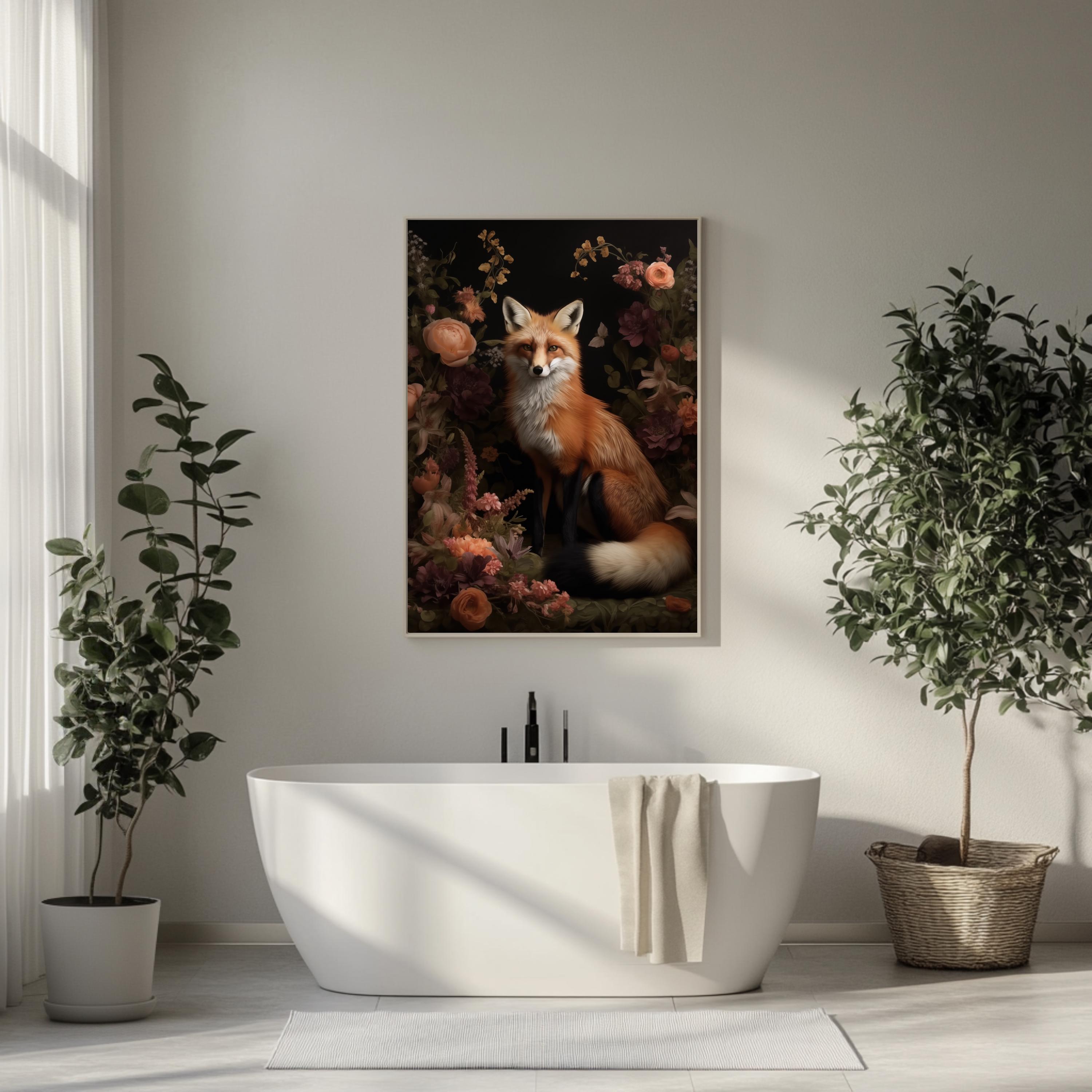 Botanical Fox | Dark Gothic Cottagecore Printable, Dark Academia Print ...