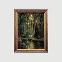 Vintage Storybook Forest Wall Art Print - Whimsical Woodland Digital ...