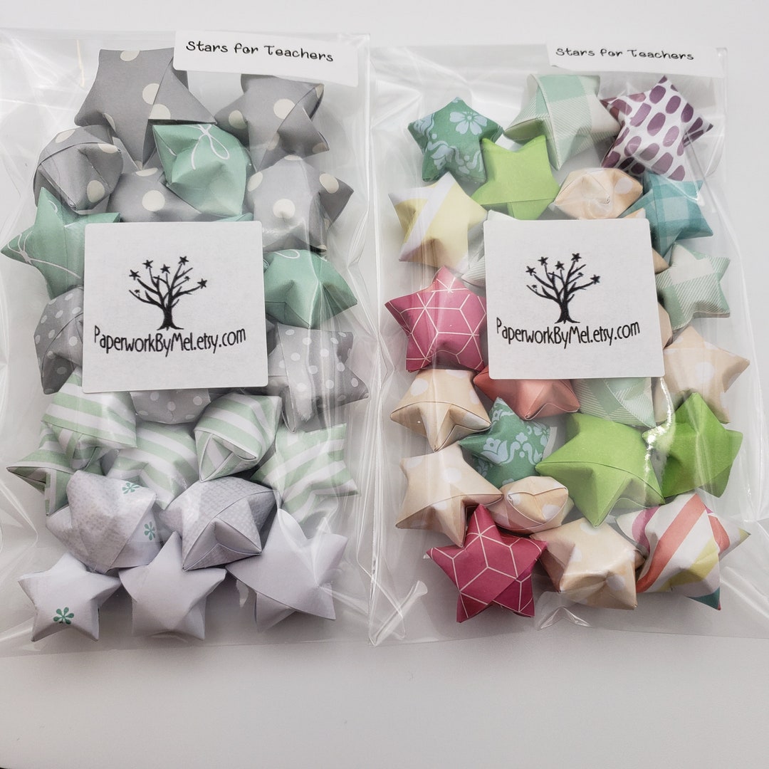 25 Teachers Origami Wishing Stars READY TO SHIP - Etsy