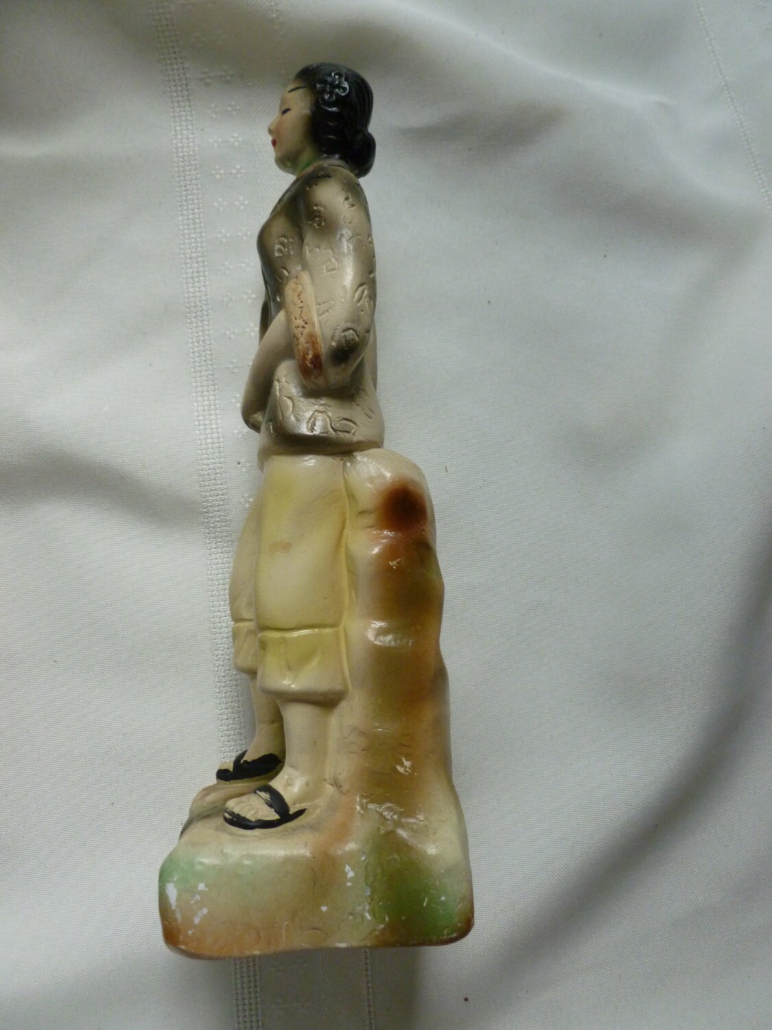 Vintage Chalkware Asian Woman Chalkware Statue Collectible - Etsy