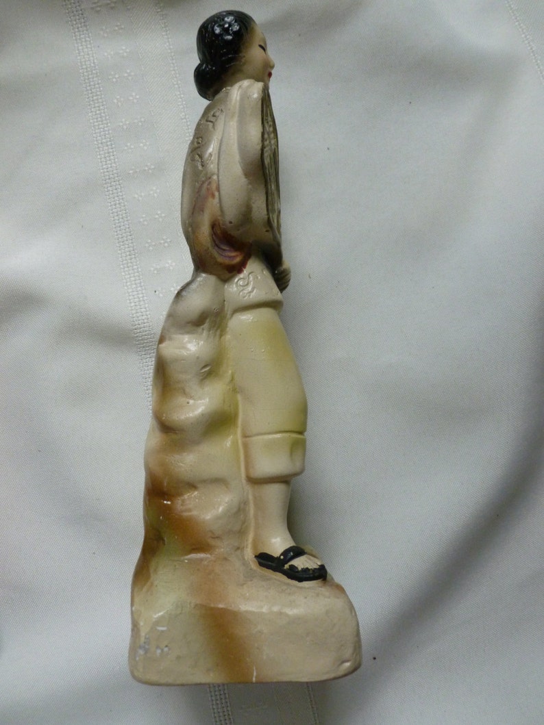Vintage Chalkware Asian Woman Chalkware Statue Collectible - Etsy