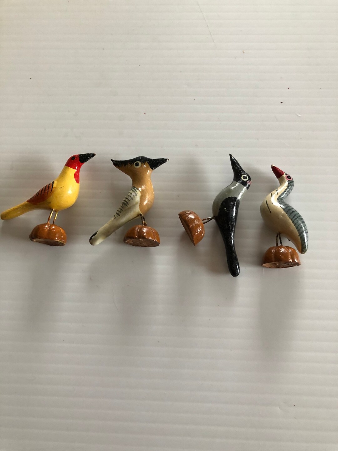 4 Vintage Miniature Birds Colorful Exotic Birds - Etsy