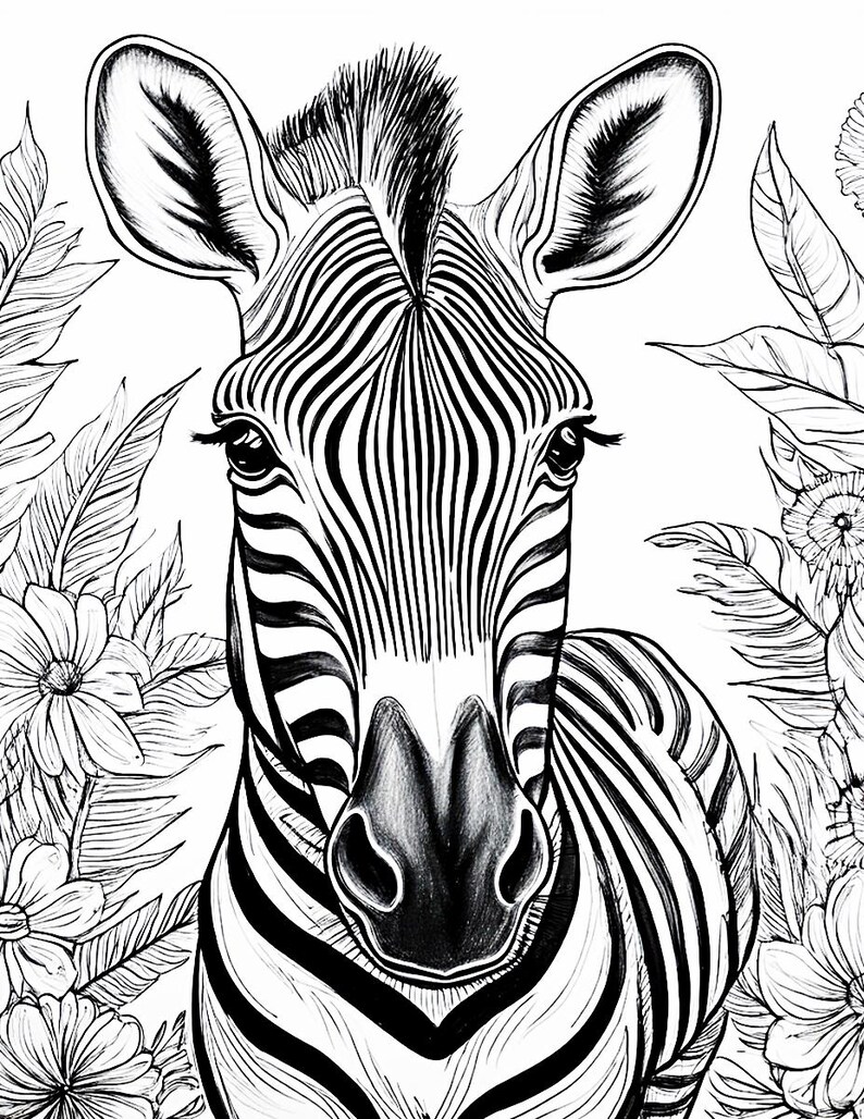 Safari Wonders Wildlife Coloring Pages and Use for Art Prints - Etsy