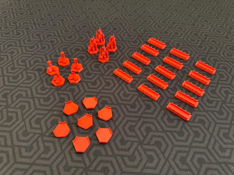 Custom 3d-printed Catan Player Pieces – Settlements, Roads & Cities - Etsy
