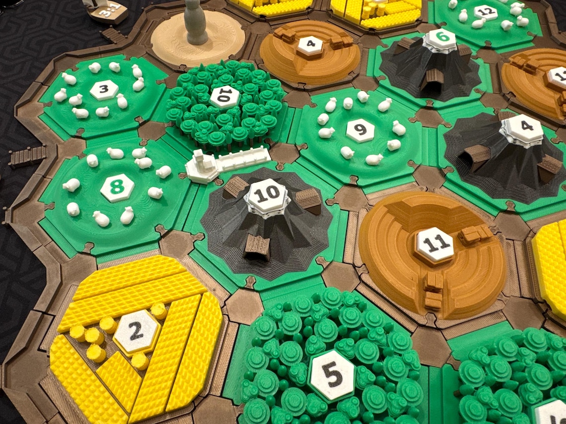 Custom 3d-printed Catan Player Pieces – Settlements, Roads & Cities - Etsy
