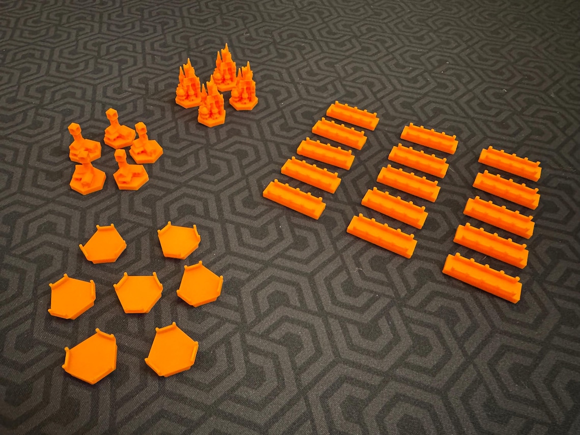 Custom 3d-printed Catan Player Pieces – Settlements, Roads & Cities - Etsy