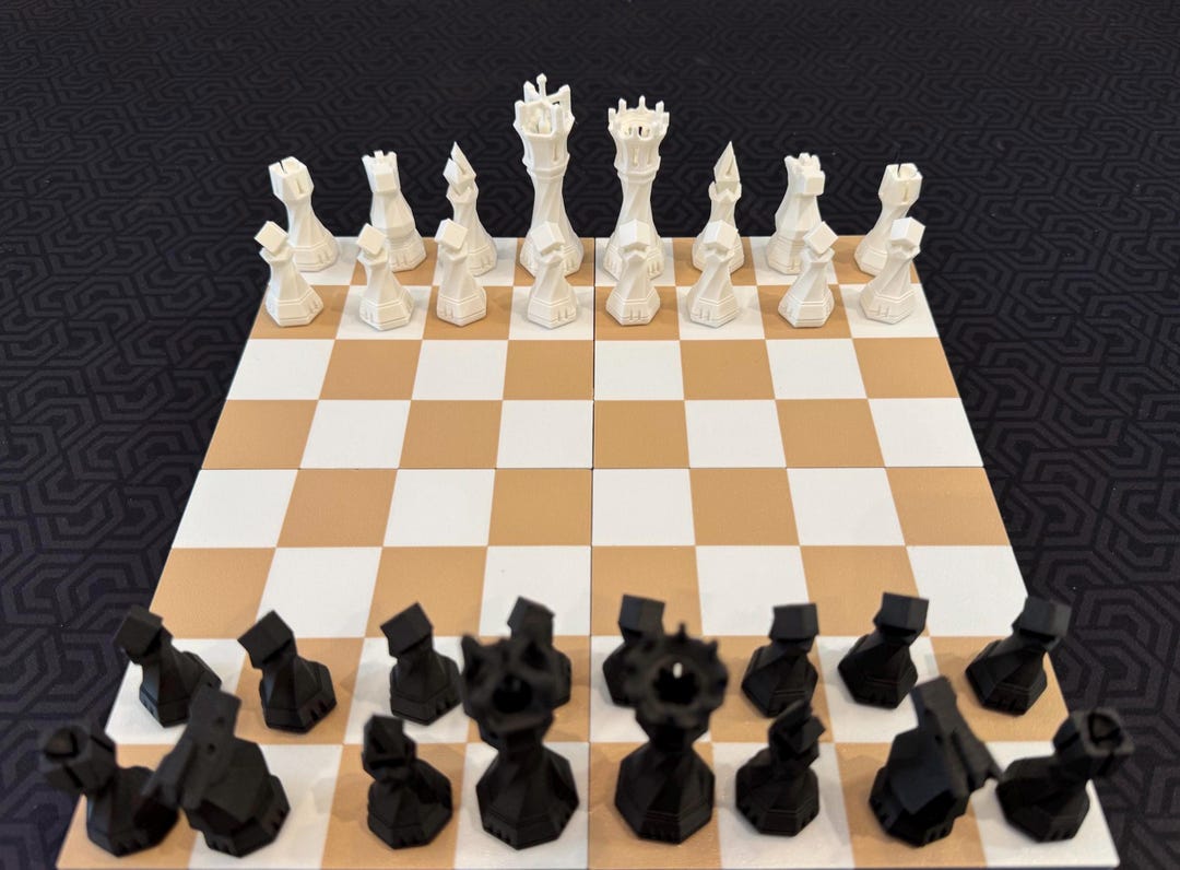 3D Printed Modular Chess Set: Compact Game With Storage - Etsy