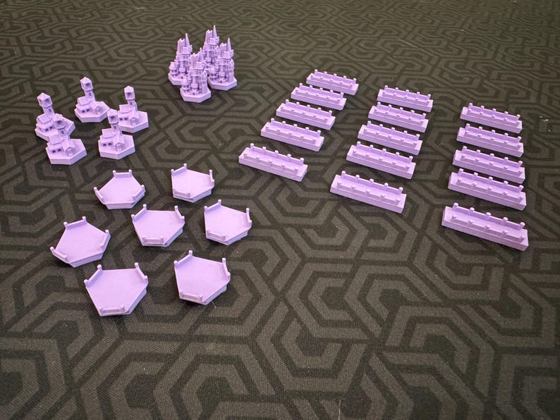 Custom 3d-printed Catan Player Pieces – Settlements, Roads & Cities - Etsy