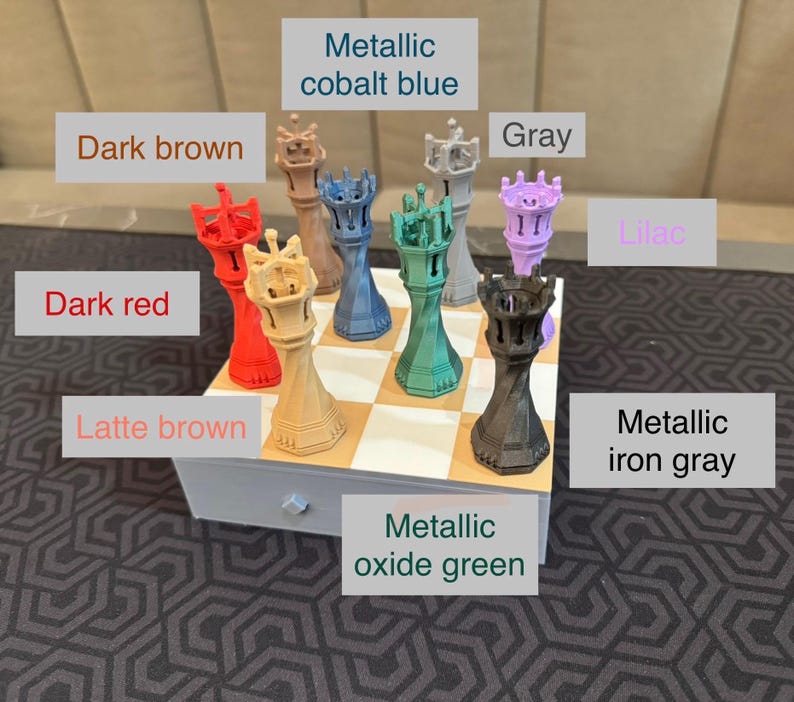 3d-printed Chess Pieces – Custom Chess Set, Board Game Replacement ...