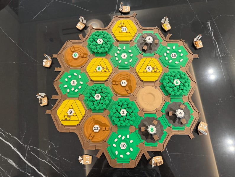3d-printed Catan Board Replacement Set: Modular Field Tiles & Joints - Etsy