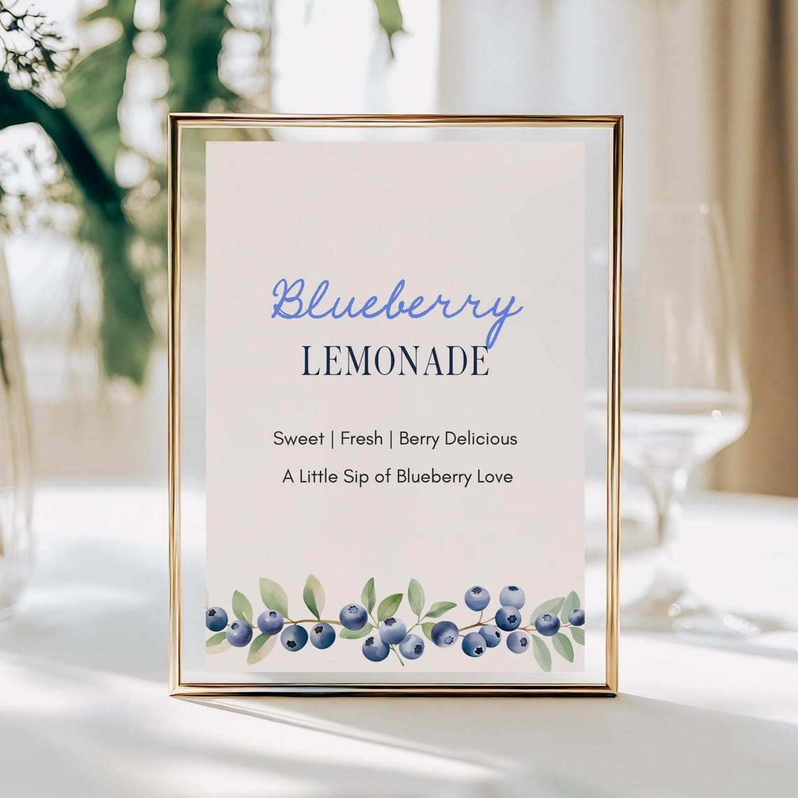 Blueberry Lemonade Bar Sign, Printable Baby Shower Drink Sign, Berry ...
