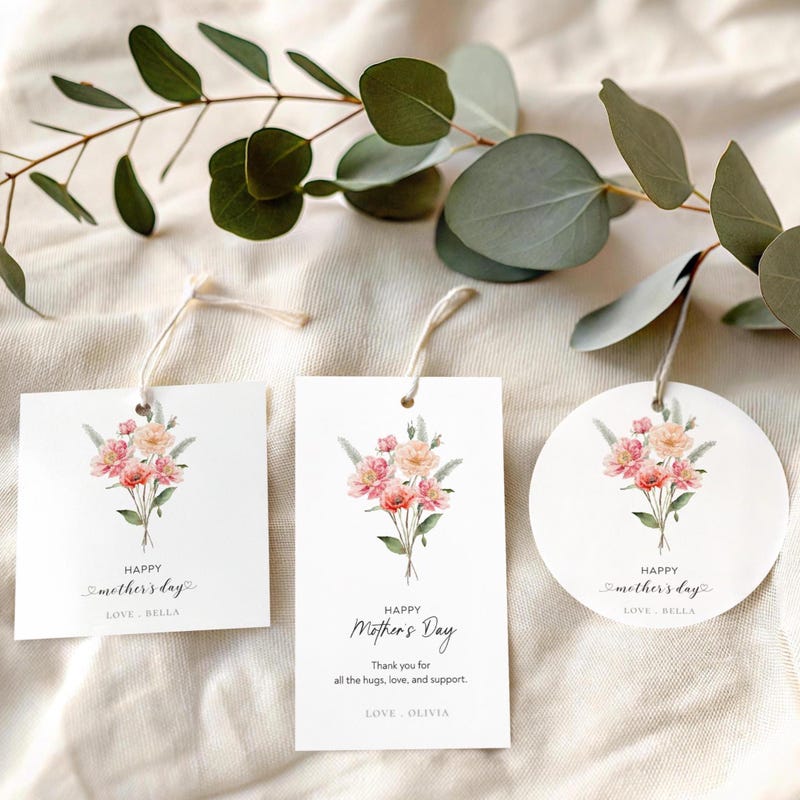 Mothers Day Flowers Tag - Etsy