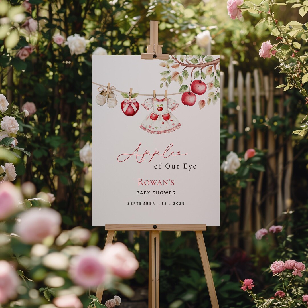 Apple Baby Shower Sign: Apple of Our Eye Decor (digital Download) - Etsy