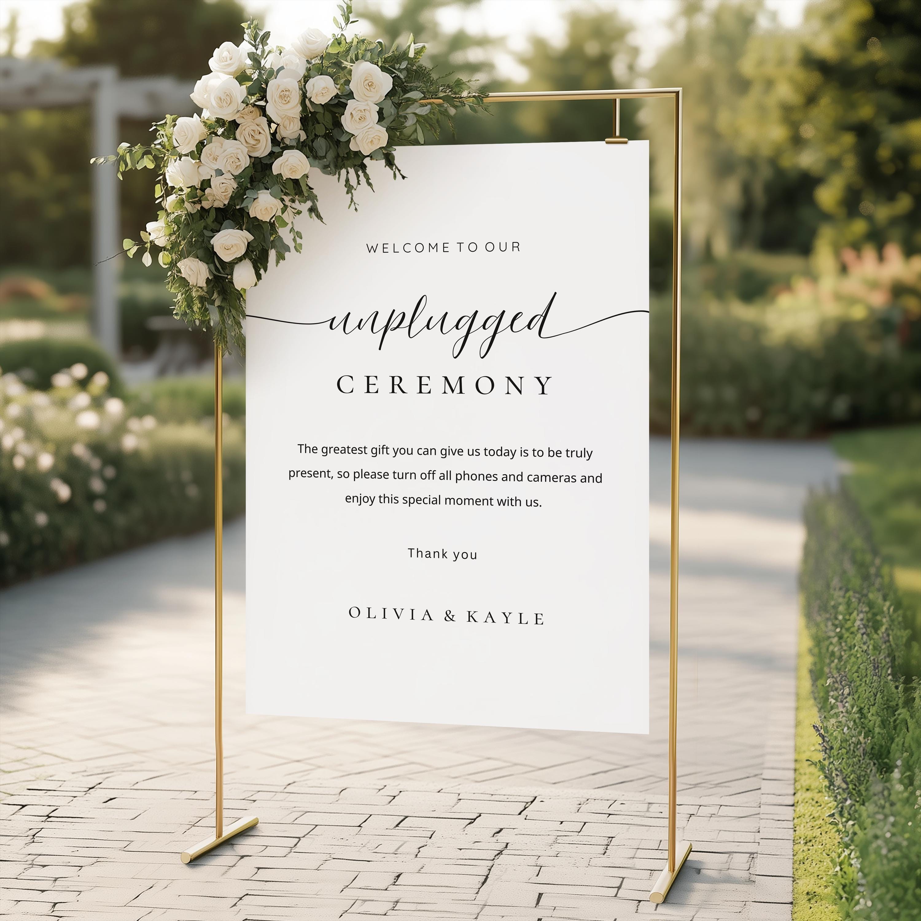 Minimalist Unplugged Ceremony Sign Template, Wedding Decor, Editable in ...