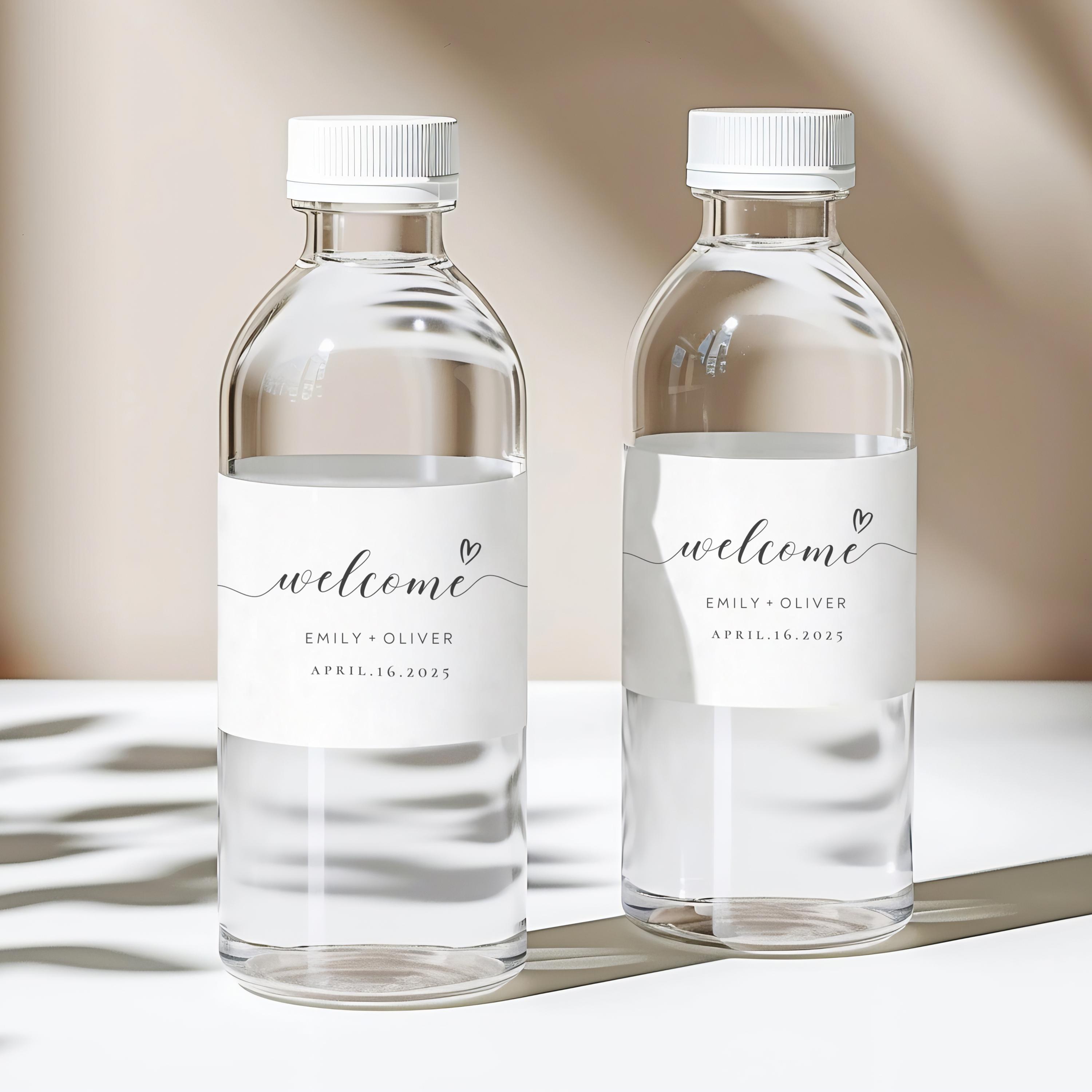 Custom Wedding Water Bottle Labels: Elegant Party Favors (digital ...