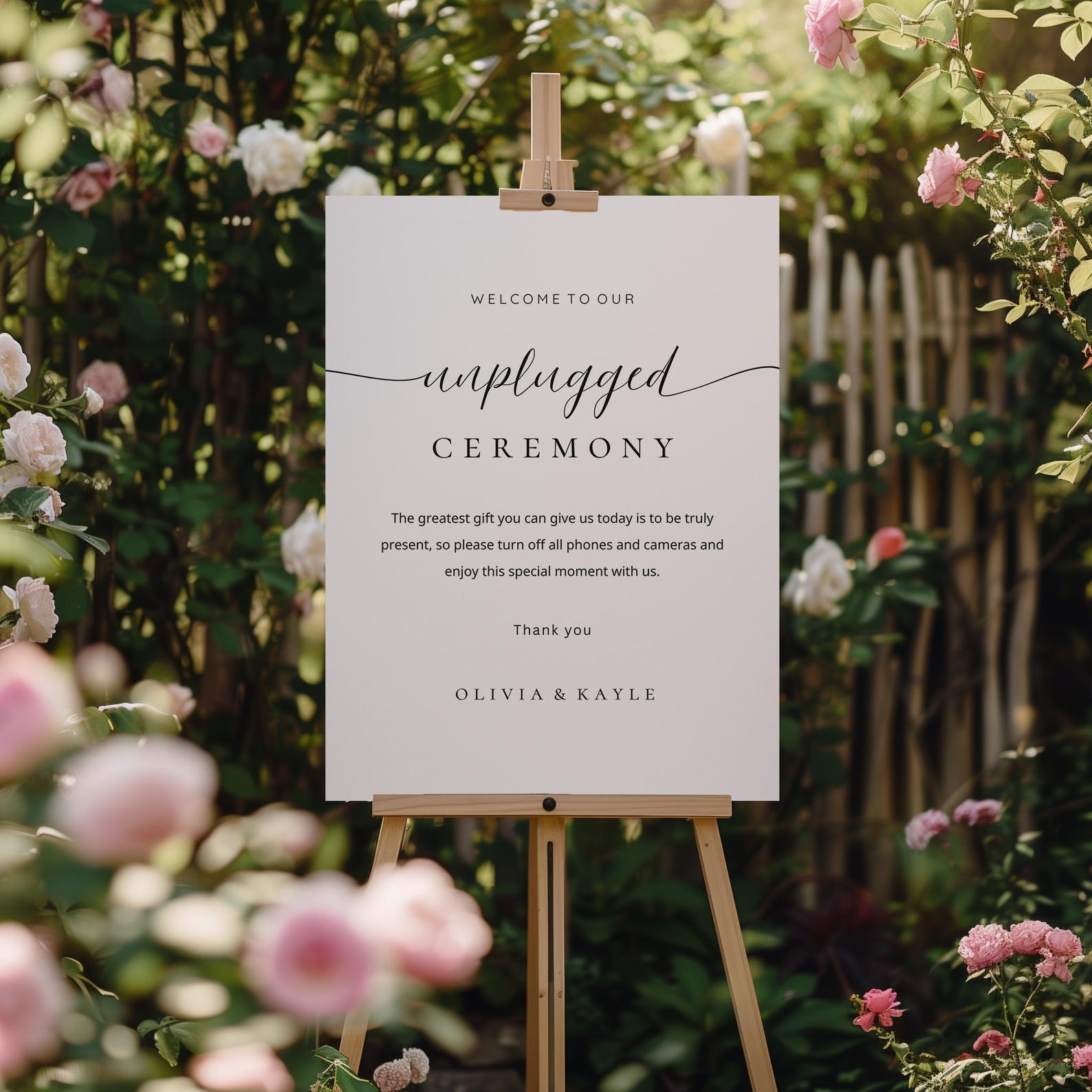 Minimalist Unplugged Ceremony Sign Template, Wedding Decor, Editable in ...
