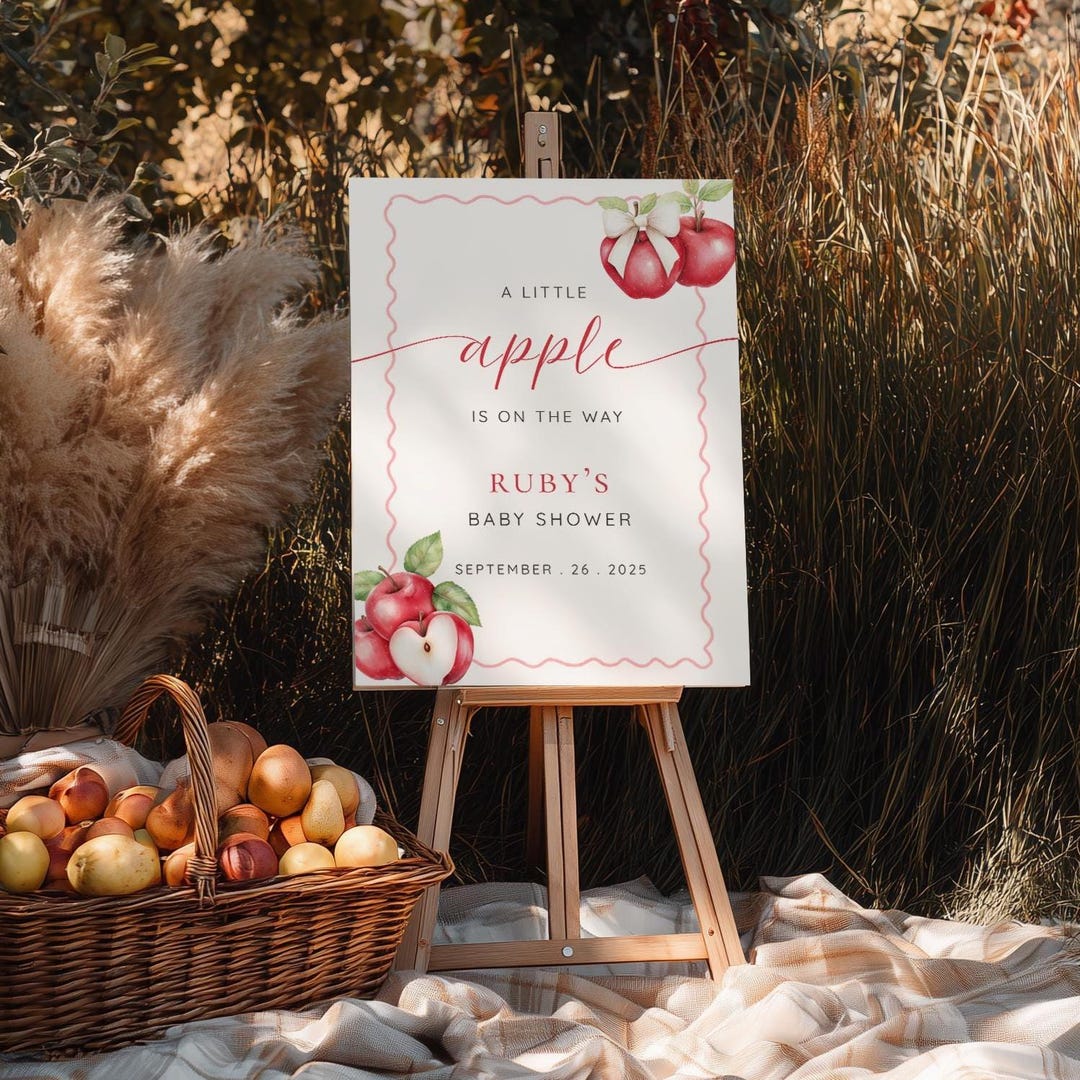 Apple Welcome Sign: Fall Baby Shower Decor (digital Download) - Etsy