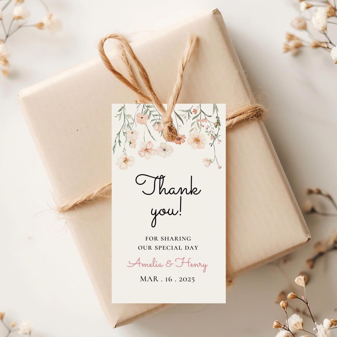 Light Pink Gift Tags for Wedding, Thank You Tags, INSTANT Download ...