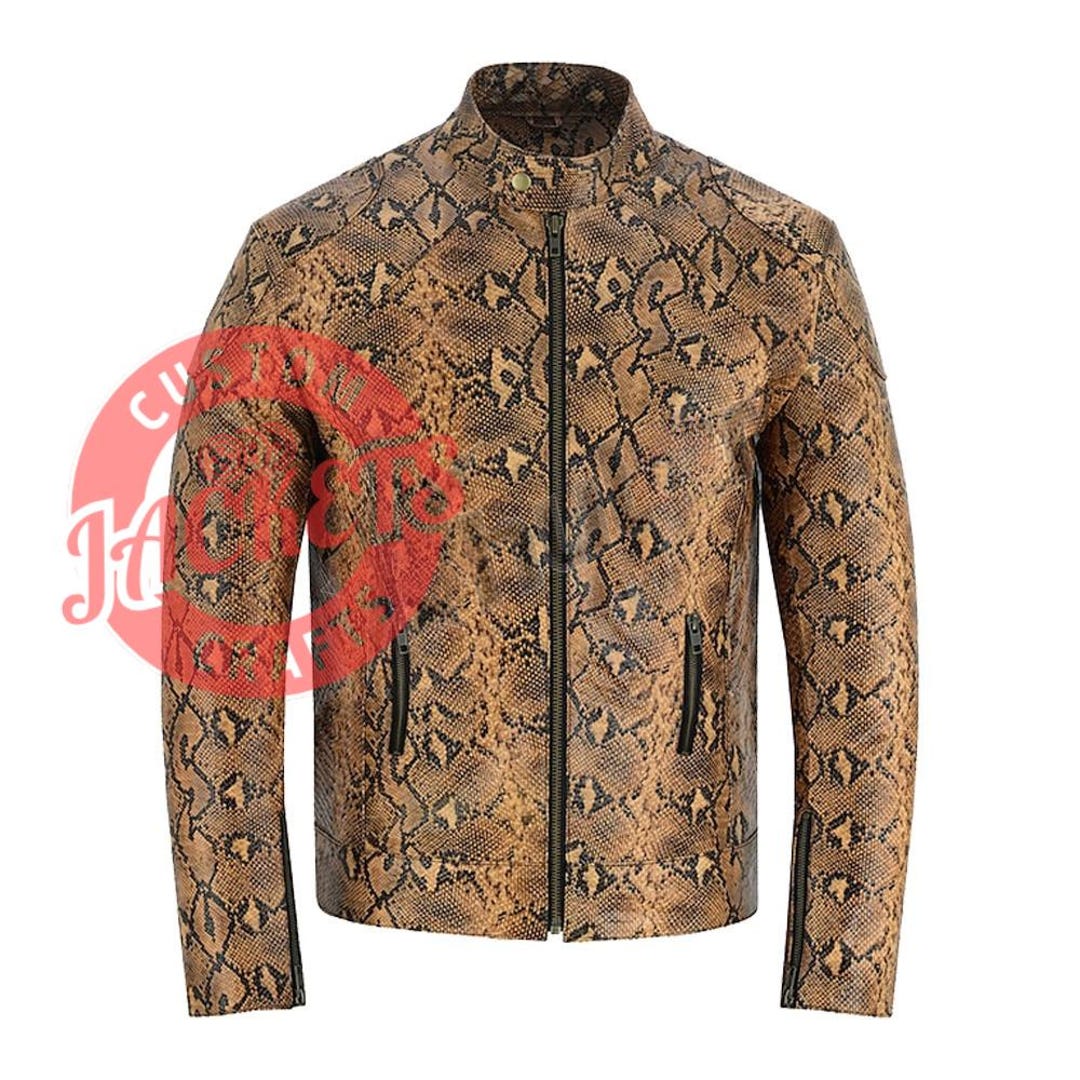 Luxury Men Python Leather Jacket Snake Leather Jacket Multiple Colors Available - Etsy