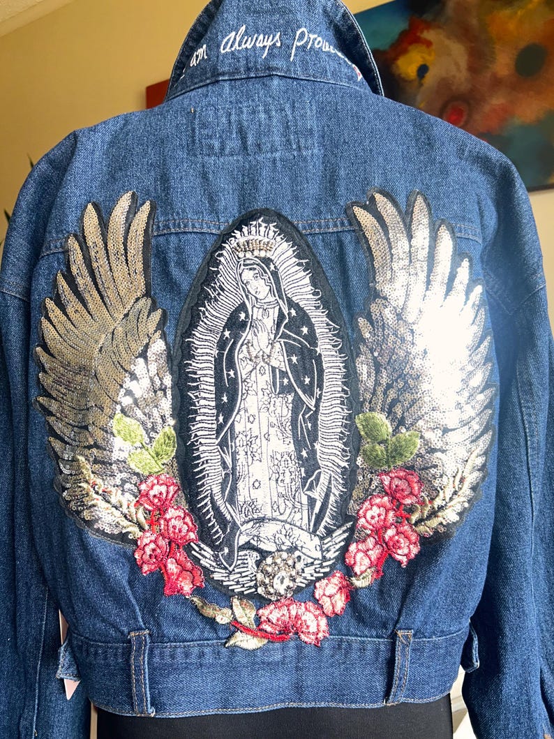 Virgen De Guadalupe Denim Jacket (large) - Etsy