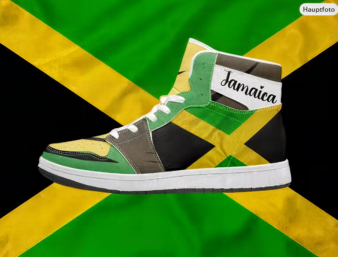 Jamaica Pride High Top Sneakers – Bold Jamaican Flag Shoes, Jamaica ...