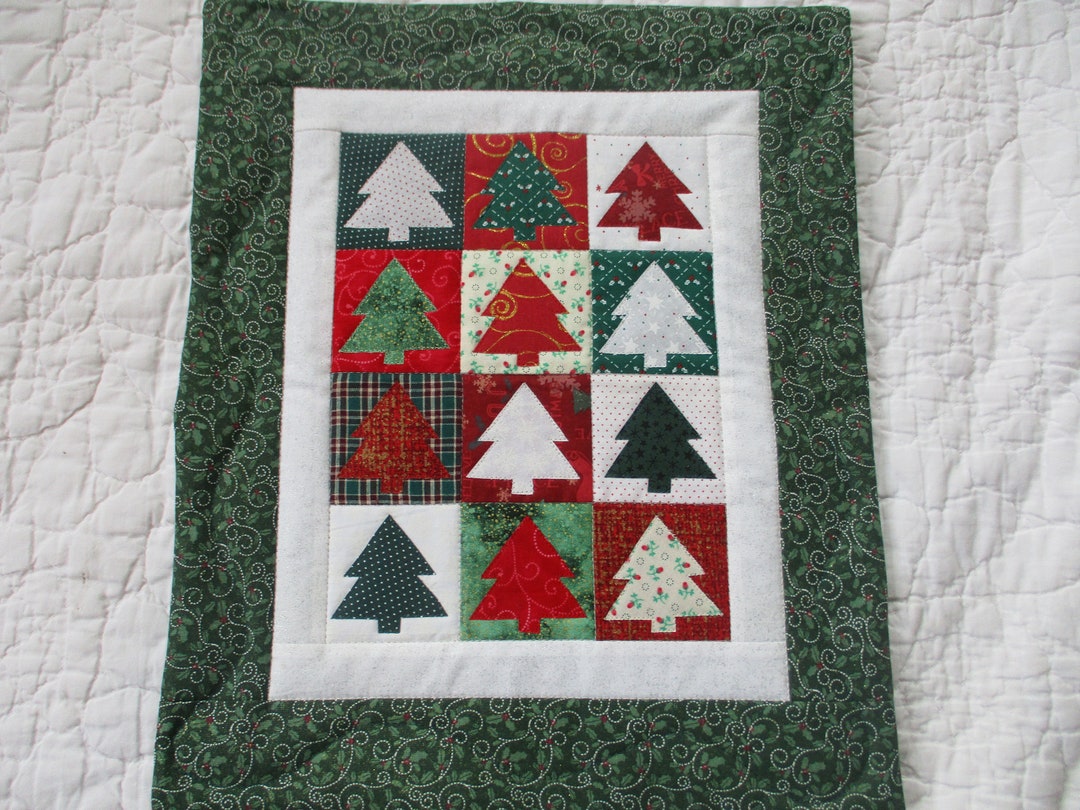 Christmas Trees Quilted Wall Hanging Etsy