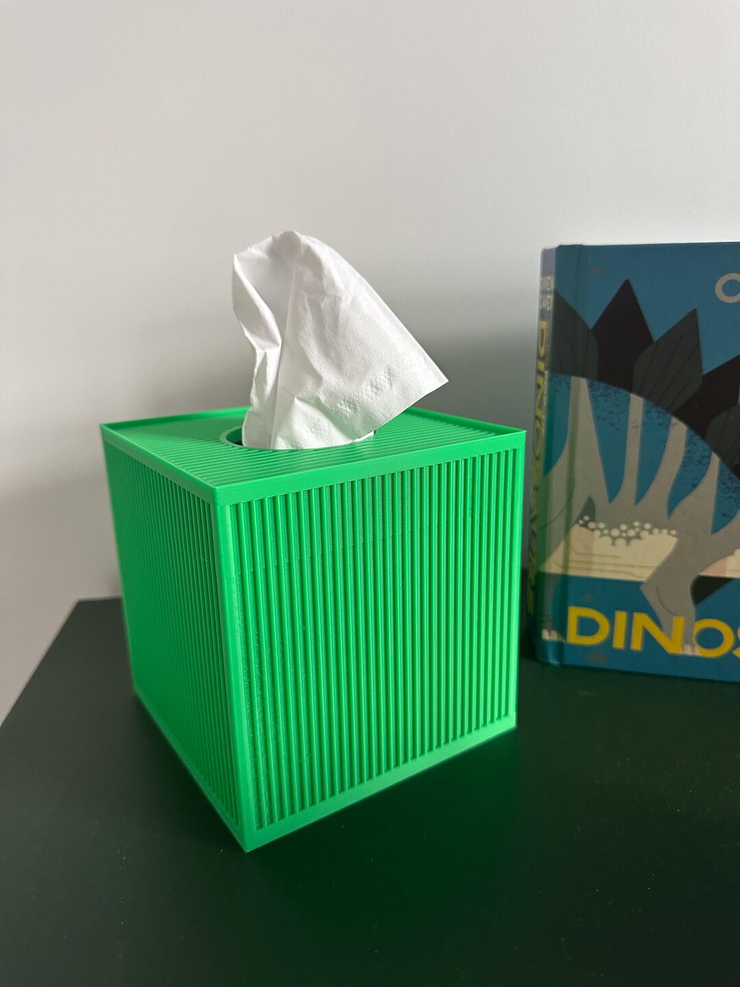 Bright Green Ribbed Tissue Box Cover – Modern 3D Printed Cube - Etsy