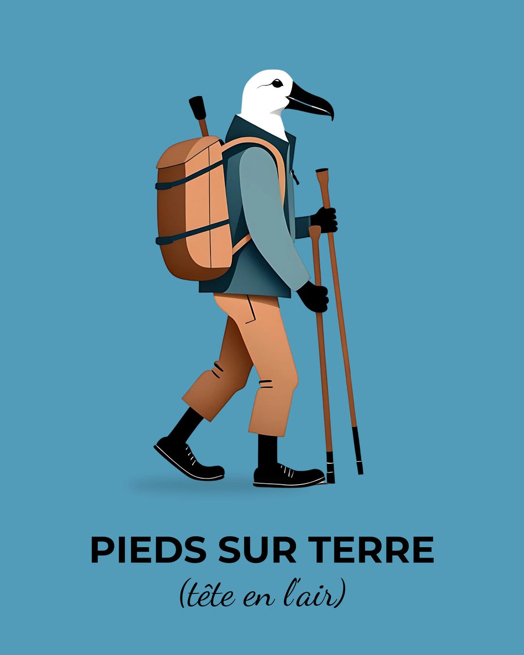 Minimalist Hiking Art – Adventure Bird Print – Digital Download ...