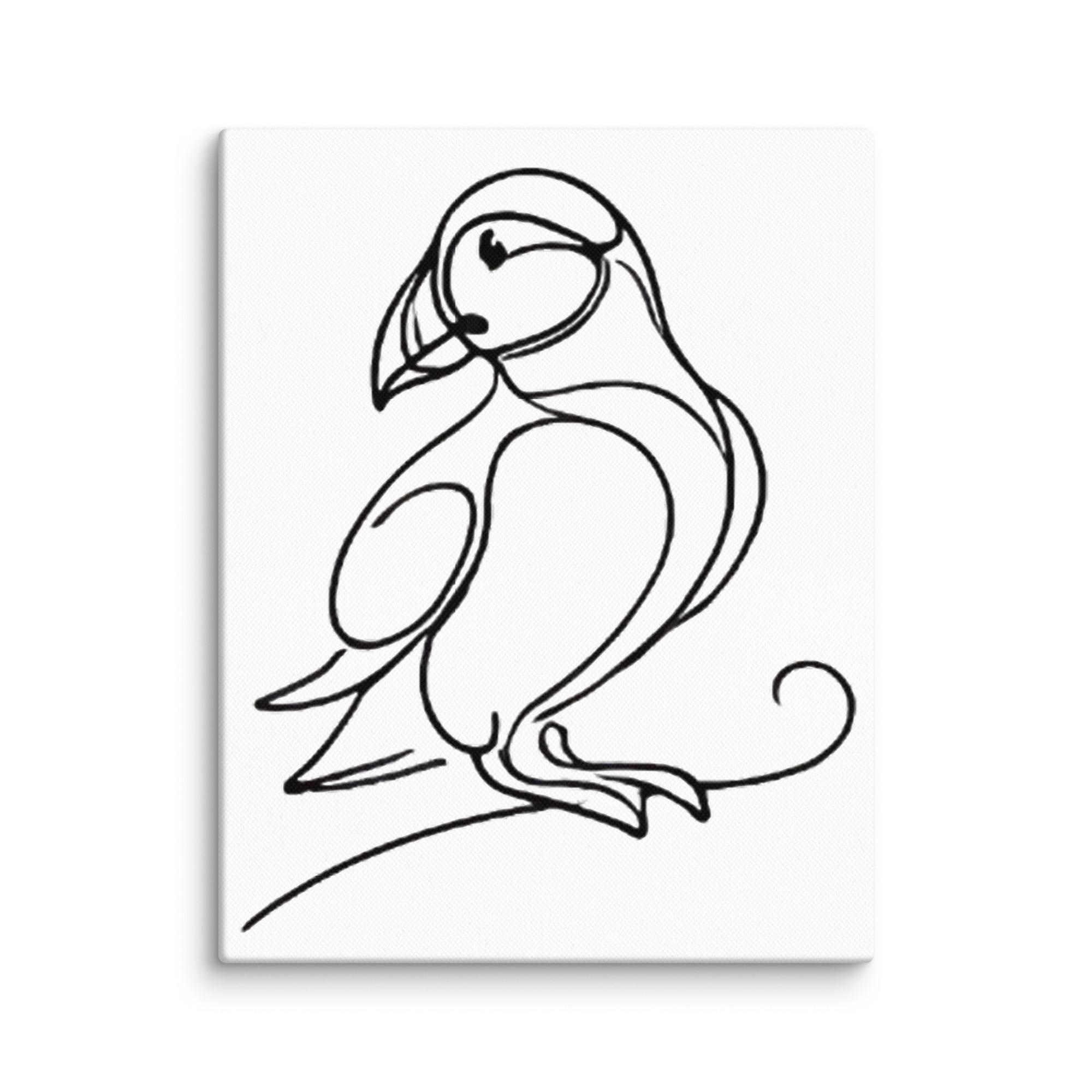 Puffin Line Art Can Minimalist Bird Wall Art, Scandinavian Home Decor ...