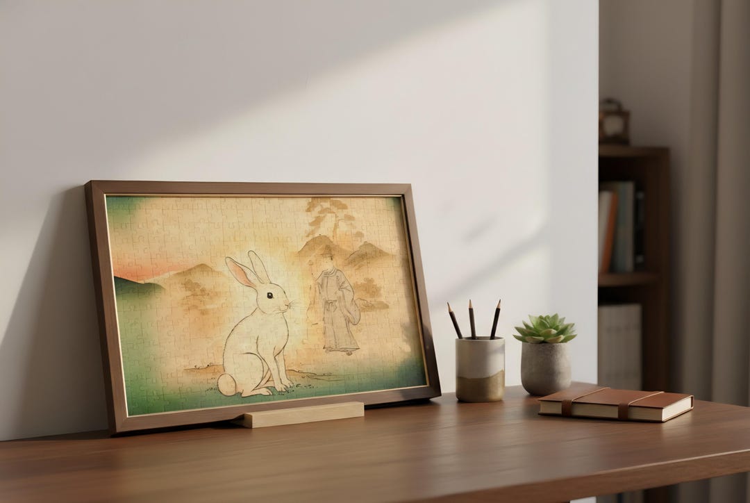 White Rabbit of Inaba Final Scene Ukiyoe Woodblock Style Japanese ...
