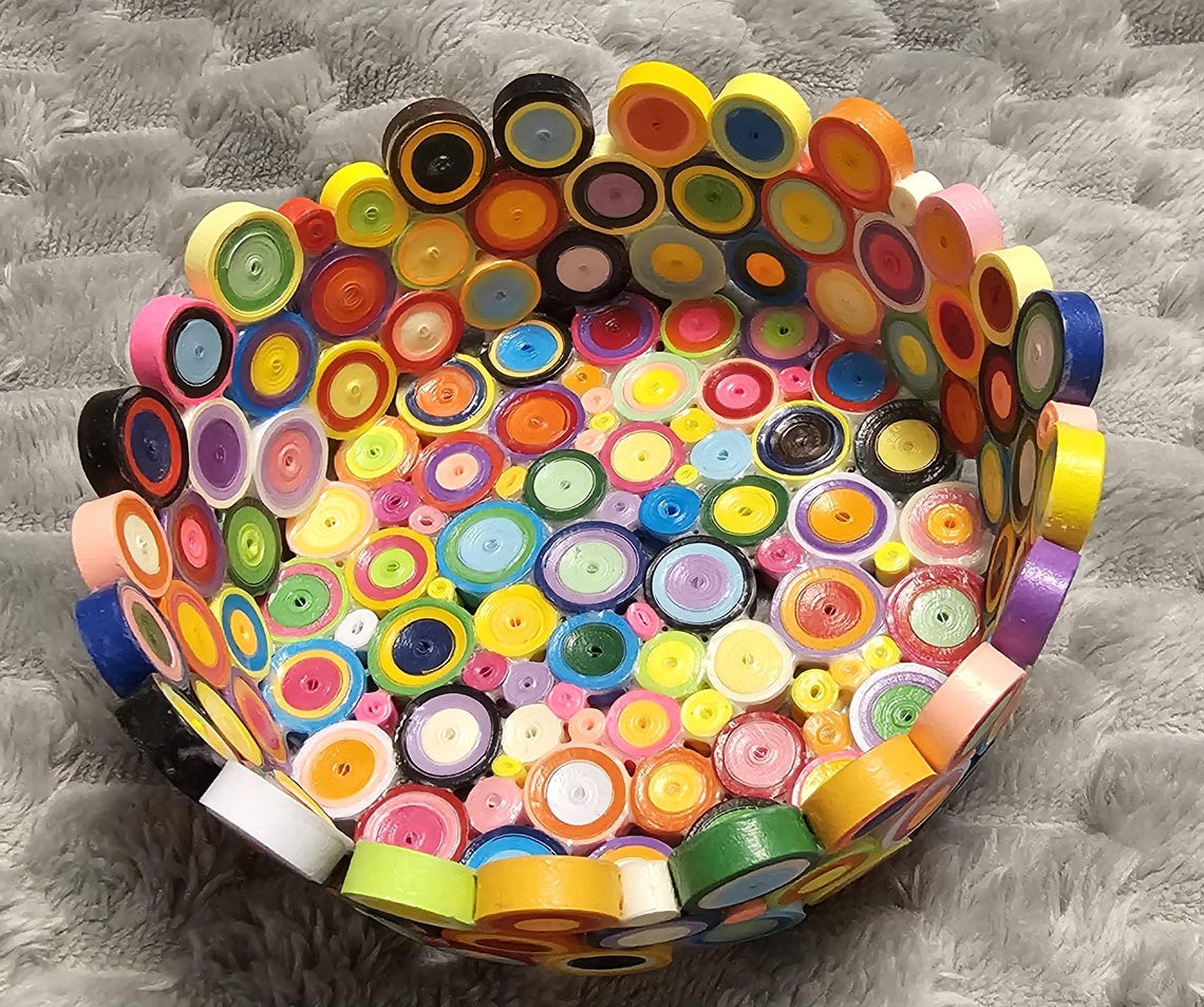 Handmade Quilled Paper Decorative Bowl - Etsy