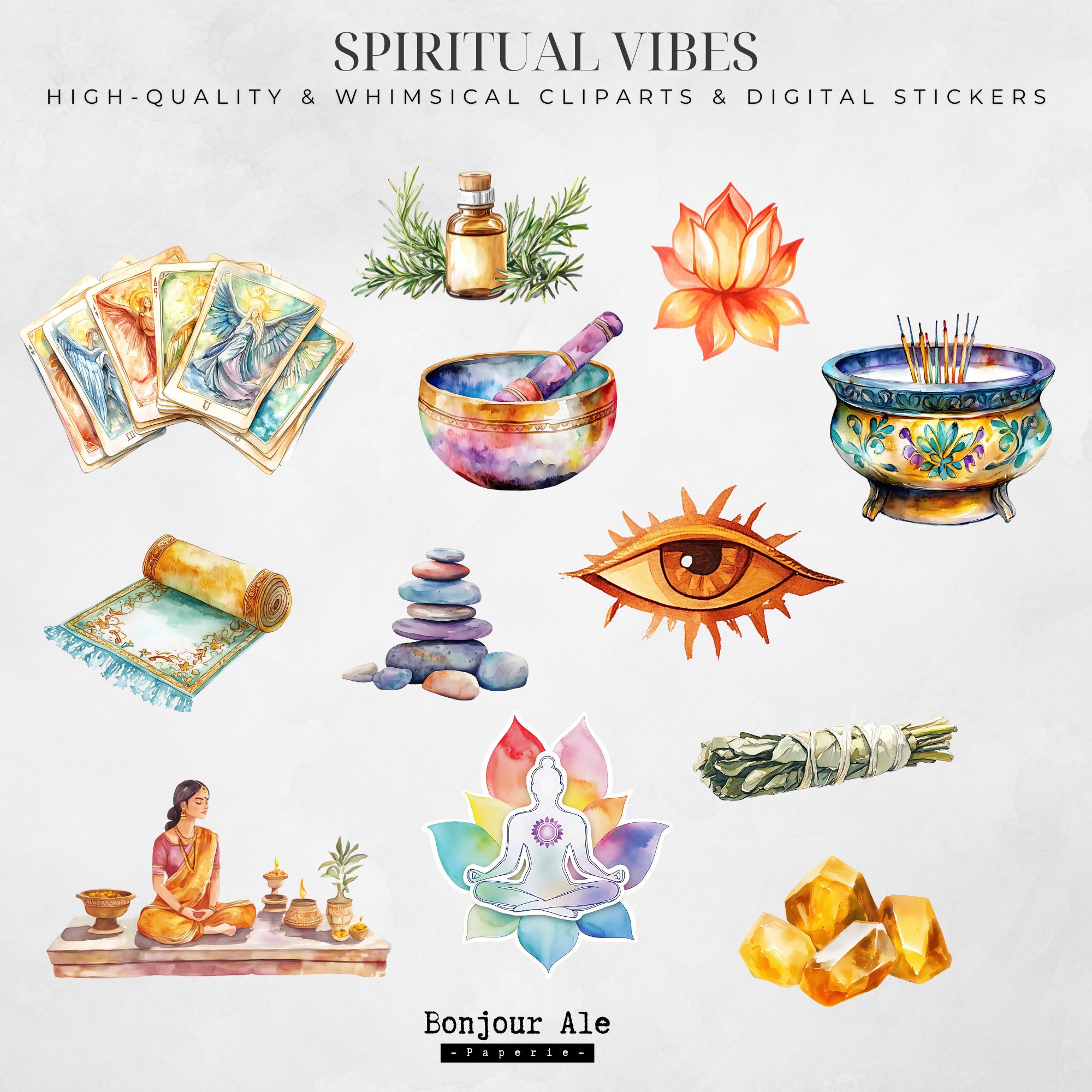 Spiritual Vibes Clipart Espiritual Meditacion Digital PNG Stickers ...