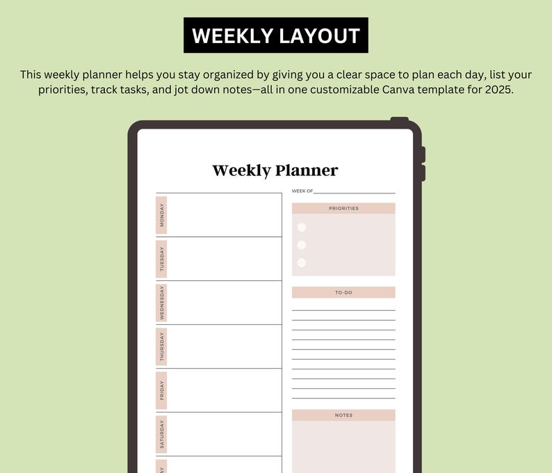 Personal Planner 2025 Editable in Canva for Daily Use | Minimalist ...