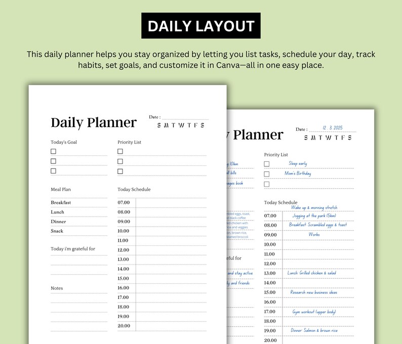Personal Planner 2025 Editable in Canva for Daily Use | Minimalist ...
