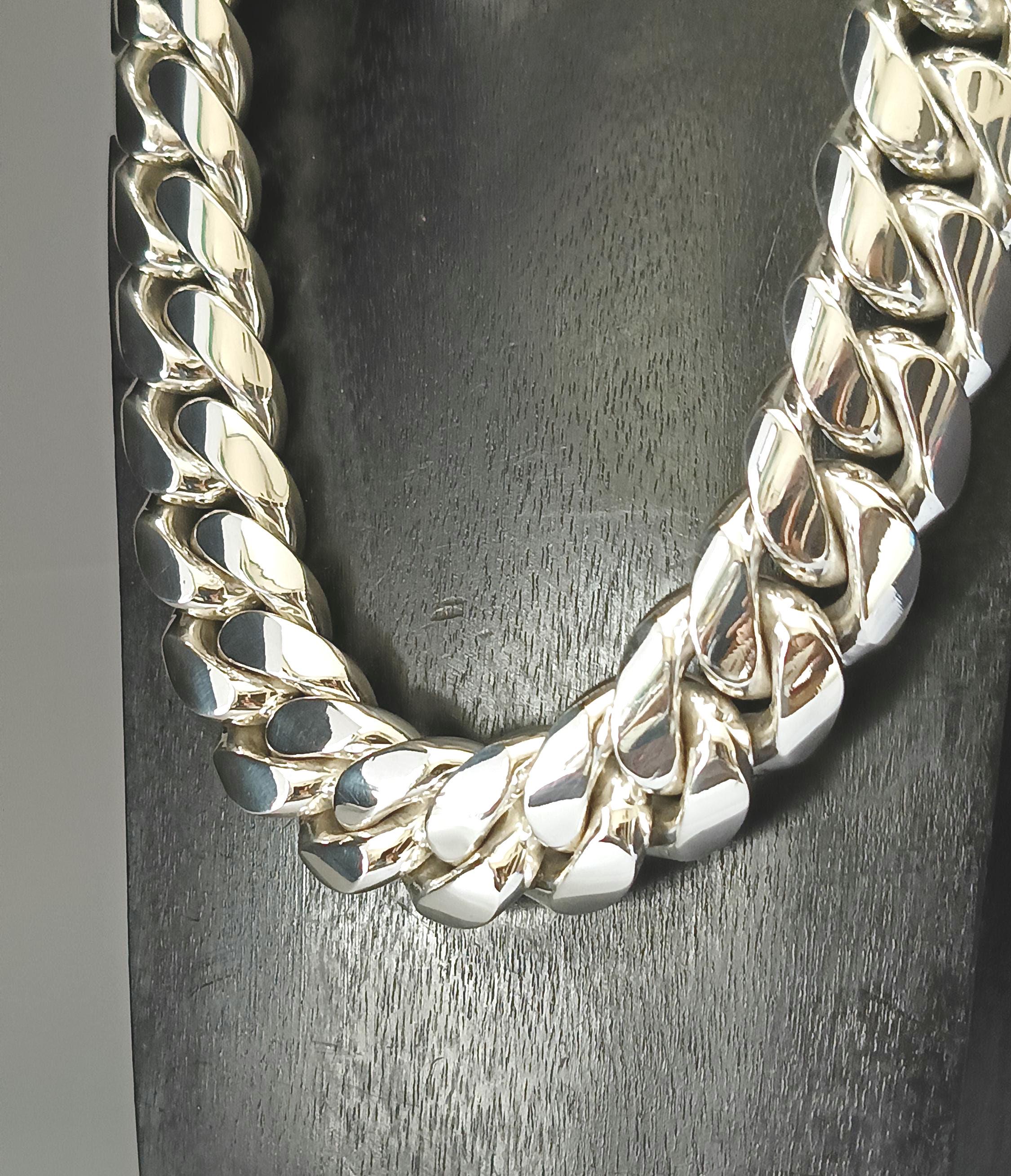 Men's Chunky 999 Solid Silver Curb Chain Necklace - Heavy Cuban Link - Etsy
