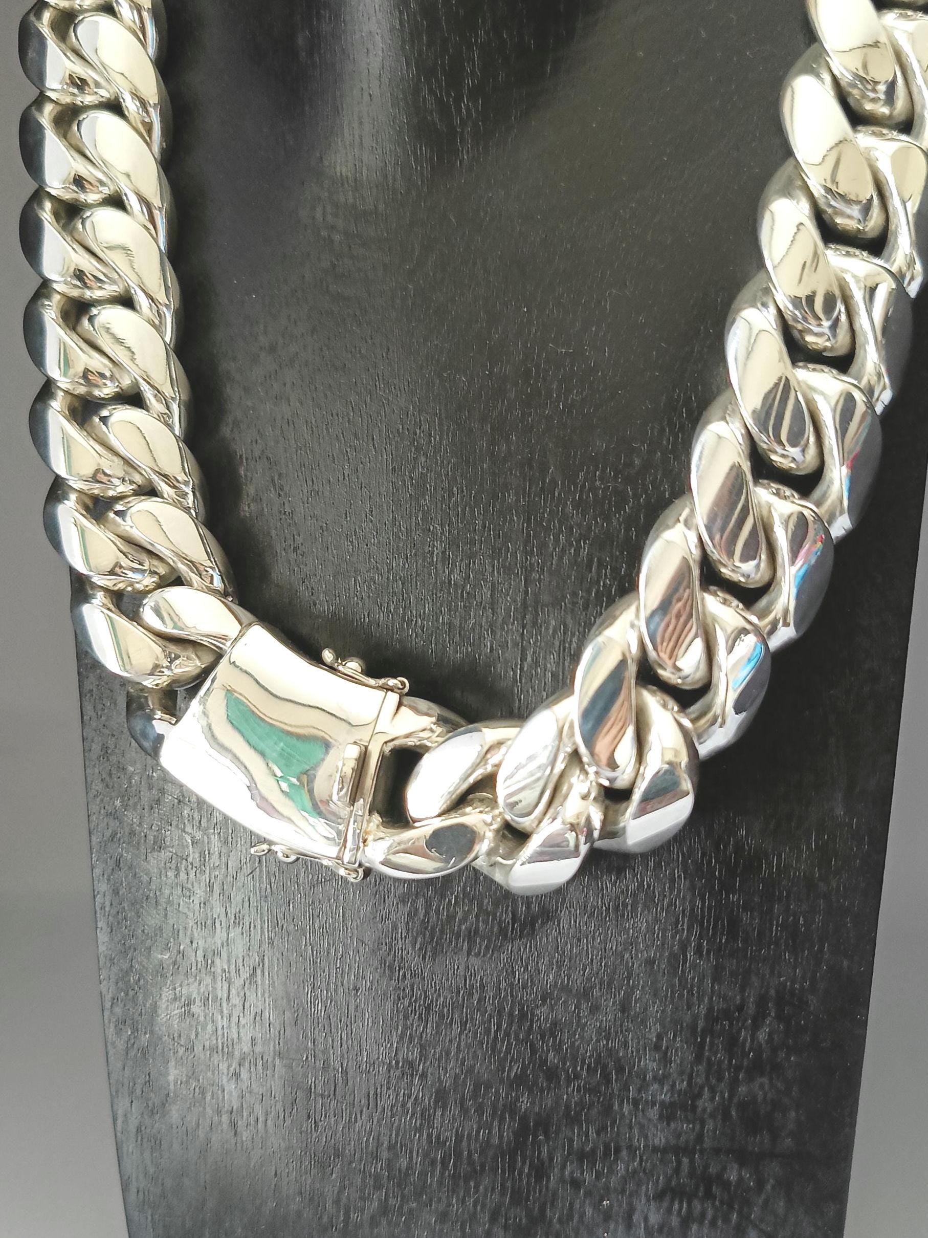 Men's Chunky 999 Solid Silver Curb Chain Necklace - Heavy Cuban Link - Etsy
